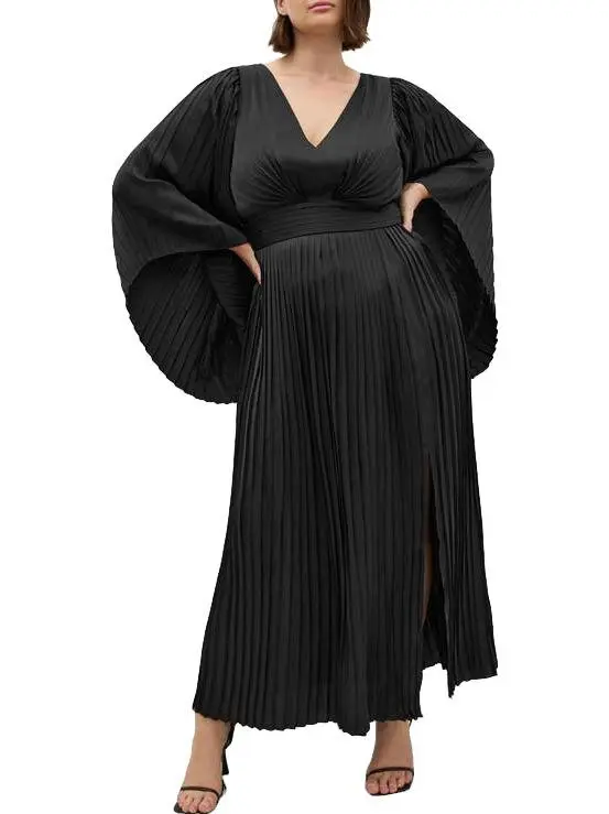 City Chic Carmina Long Sleeve Maxi Dress - Black