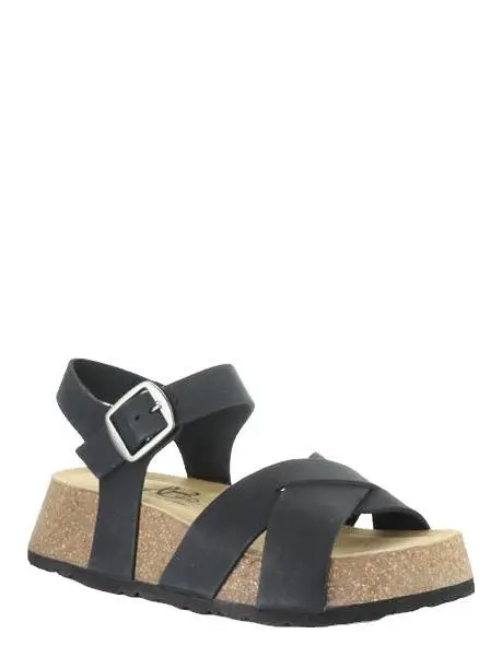 BOS. & CO. Cielo Platform Wedge Sandal - Black