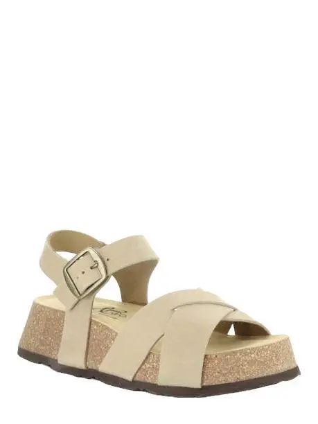BOS. & CO. Cielo Platform Wedge Sandal - Sabbia