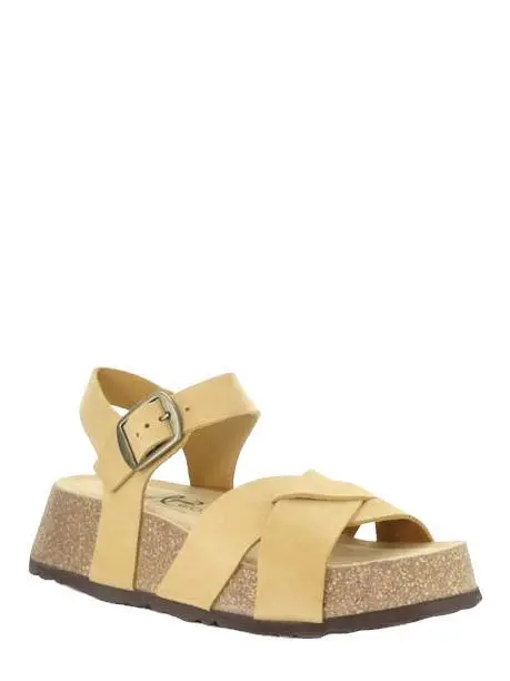 BOS. & CO. Cielo Platform Wedge Sandal - Yellow