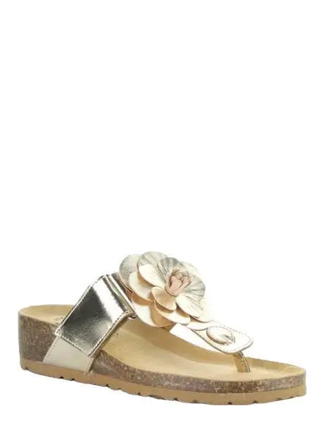 BOS. & CO. Laria Platform Wedge Flip Flop - Gold