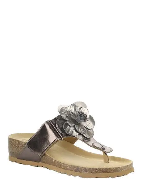 BOS. & CO. Laria Platform Wedge Flip Flop - Pewter