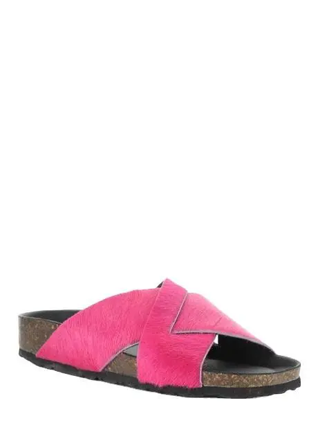 BOS. & CO. Suna Genuine Calf Hair Sandal - Fuxia