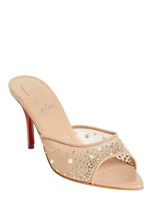CHRISTIAN LOUBOUTIN Miss Z Crystal Embellished Sandal - Blush/blush
