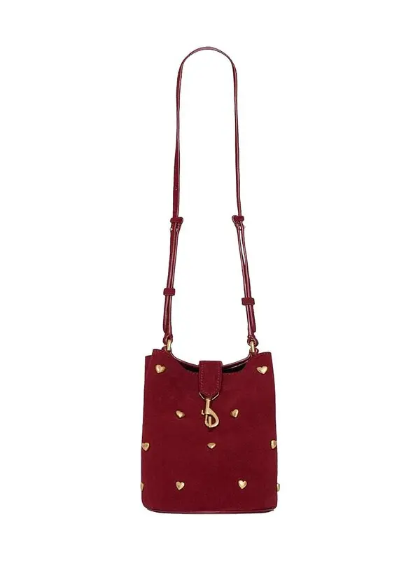 Rebecca Minkoff Small Leather Bucket Bag With Appliqués - Cayenne