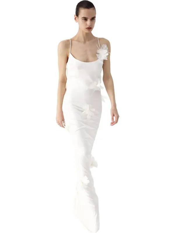 THE NEW ARRIVALS ILKYAZ OZEL Mellow Embellished Maxi Dress - White