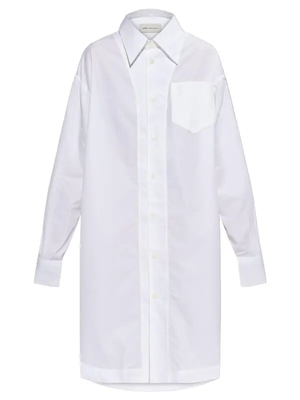 Ami Oversized Shirt Dress - White