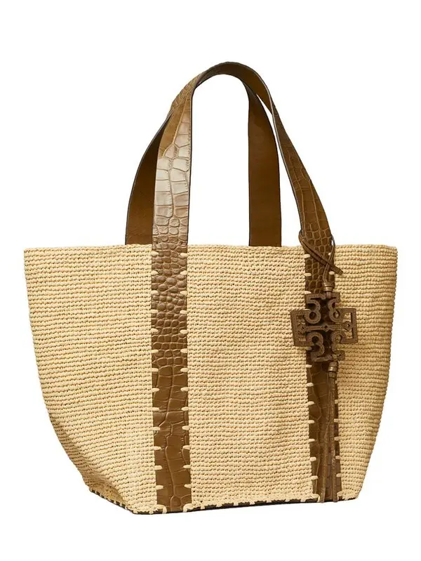 Tory Burch Raffia Tote - Natural/wild Olive