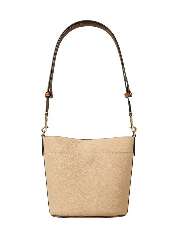 Tory Burch Felix Pebble Nubuck Bucket Bag - Earthy Cane