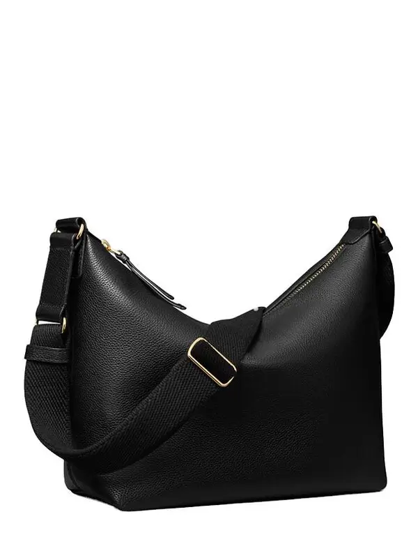 Tory Burch Leather Slouchy Crossbody Bag - Black