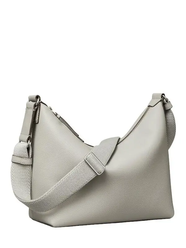 Tory Burch Leather Slouchy Crossbody Bag - Misty Cloud