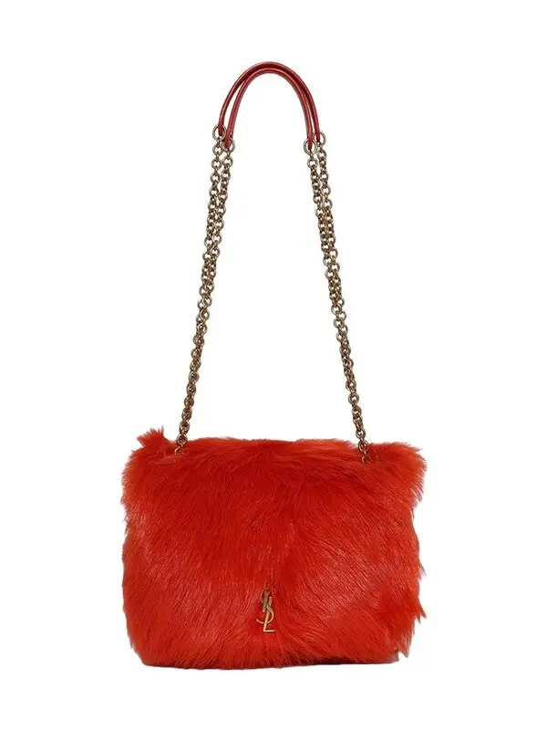 Saint Laurent Mini Jamie Shearling Bag - Orange