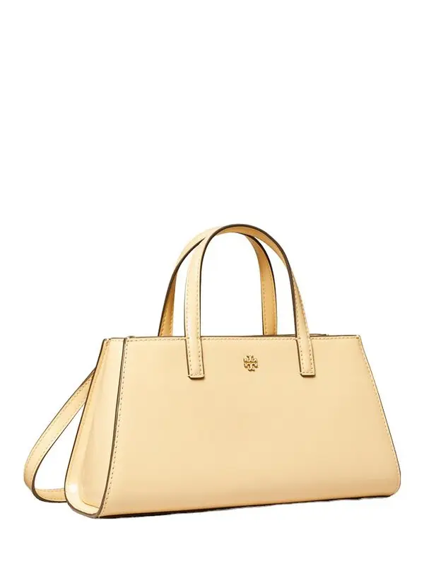 Tory Burch Mini Patent Leather Tote - Buff