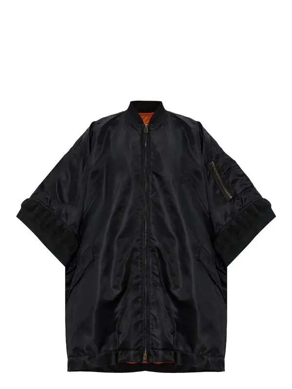 MAISON MARGIELA Poncho With Embroidered Logo - Black