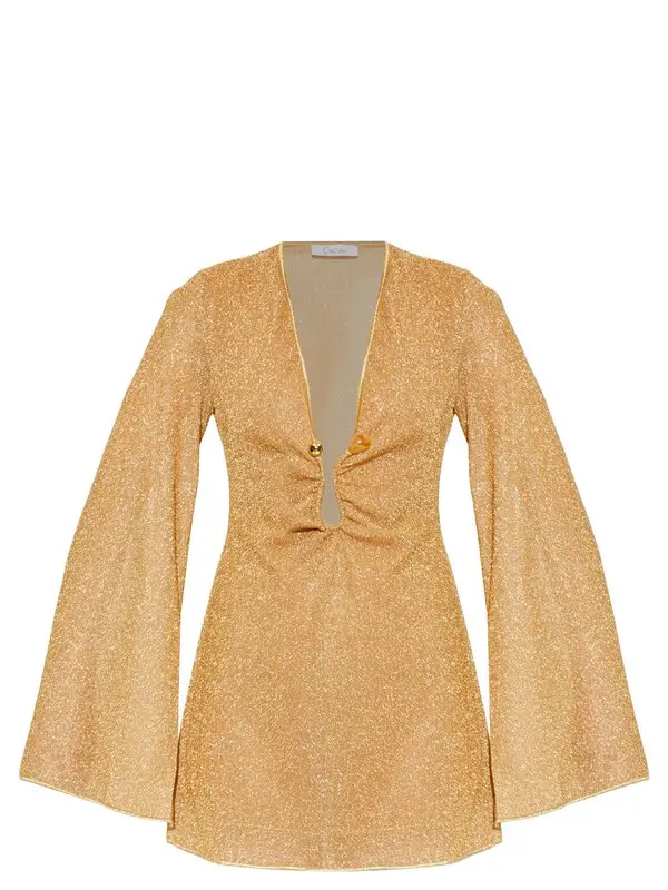 Oseree Dress With Lurex Thread - Gold