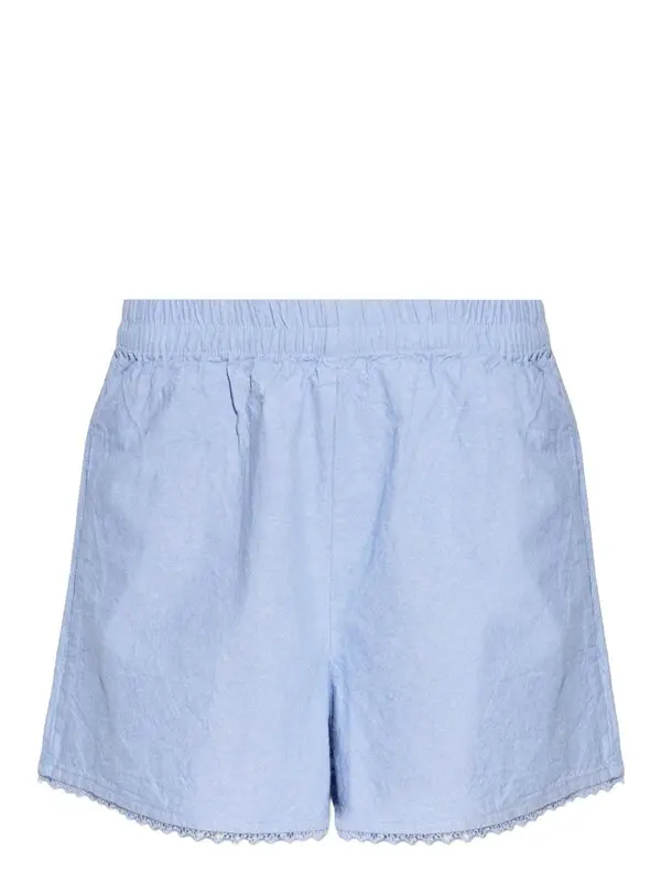 American Vintage Loose Fit Shorts With Lace Trim - Blue