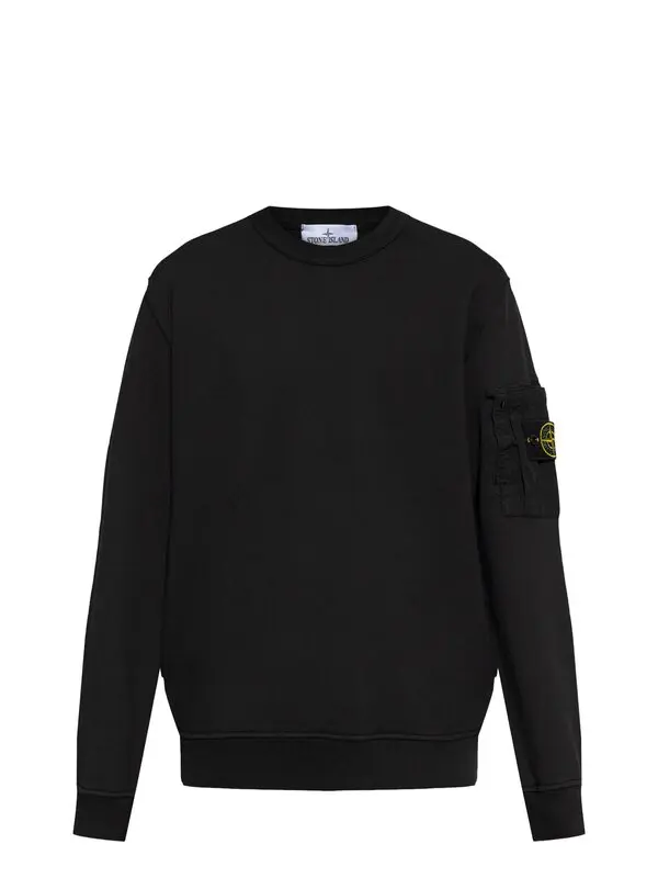 Stone Island Sweatshirt With Logo Patch - Black