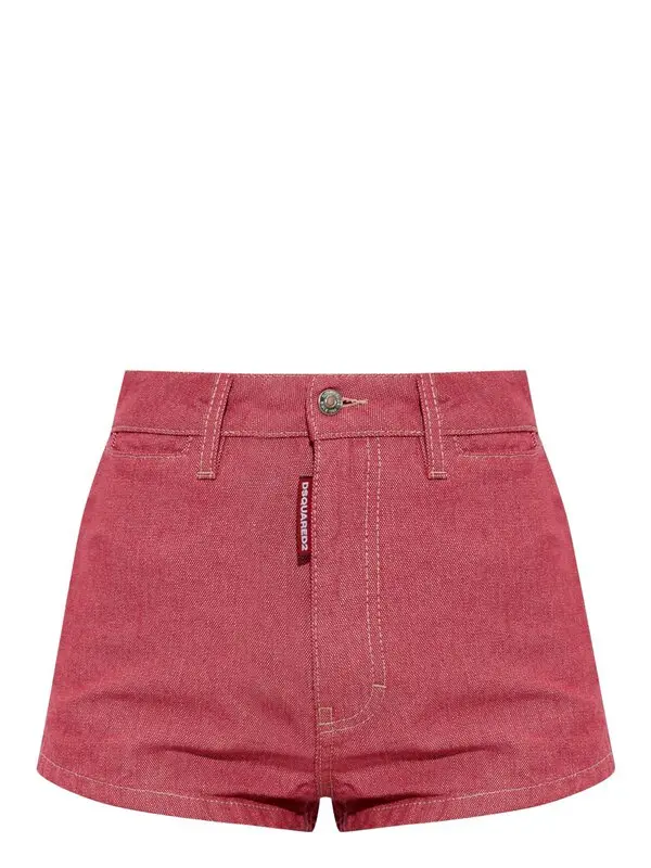 Dsquared2 Fitted Denim Shorts - Red