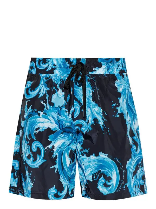 Versace Barocco Print Shorts - Blue