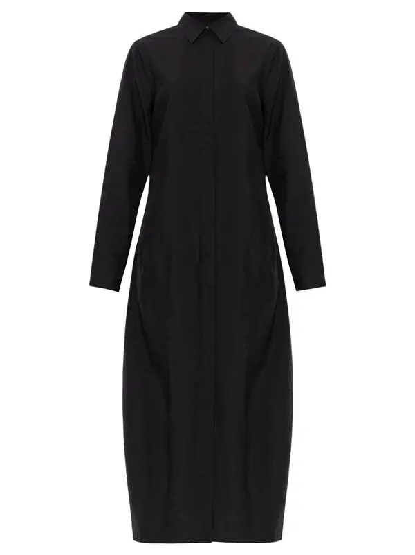 TOTEME Silk Maxi Shirt Dress - Black