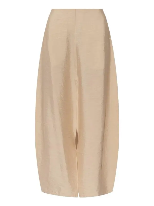 TOTEME Maxi Silk Skirt With Slit - Beige