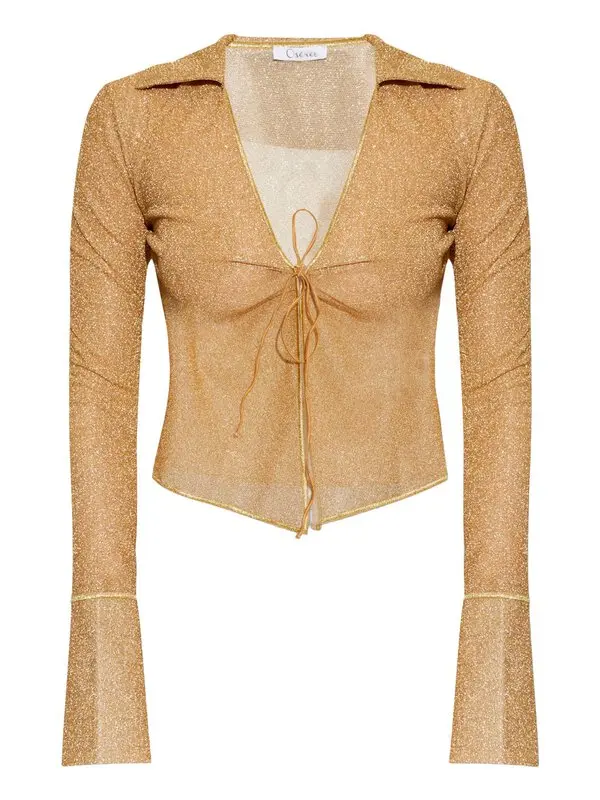 Oseree Lurex Thread Top - Gold