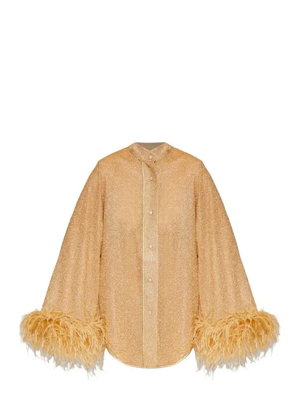 Oseree Ostrich Feather Shirt - Gold