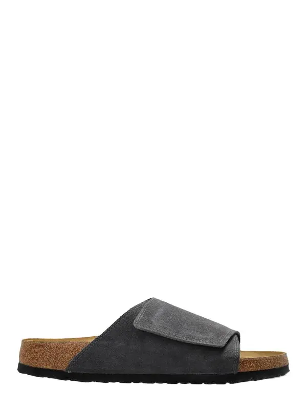 BIRKENSTOCK Suede Leather Slides - Grey