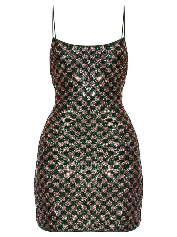 Oseree Dress With Shimmering Sequins - Green