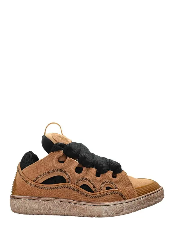 LANVIN Curb’ Leather Sneakers - Brown
