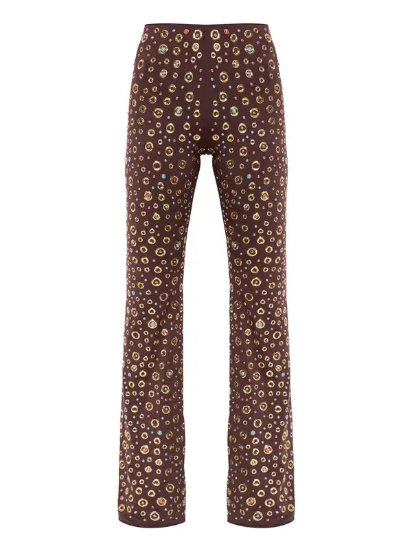 Oseree Appliquéd Trousers - Brown
