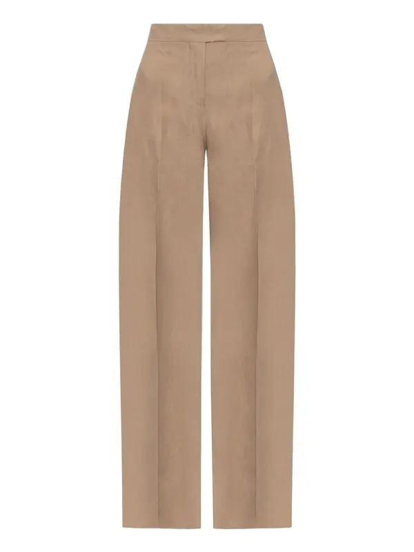 Max Mara Wide-leg Linen Trousers - Beige