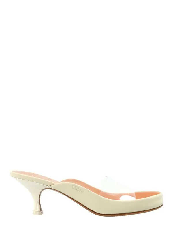 Chloé Junie Heeled Mules - Cream