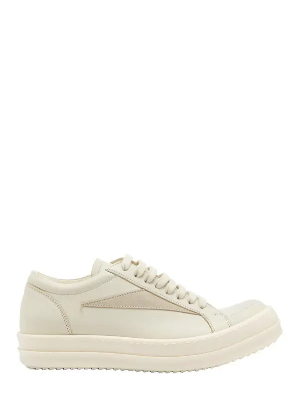 Rick Owens Vintage Panelled Leather Sneakers - White