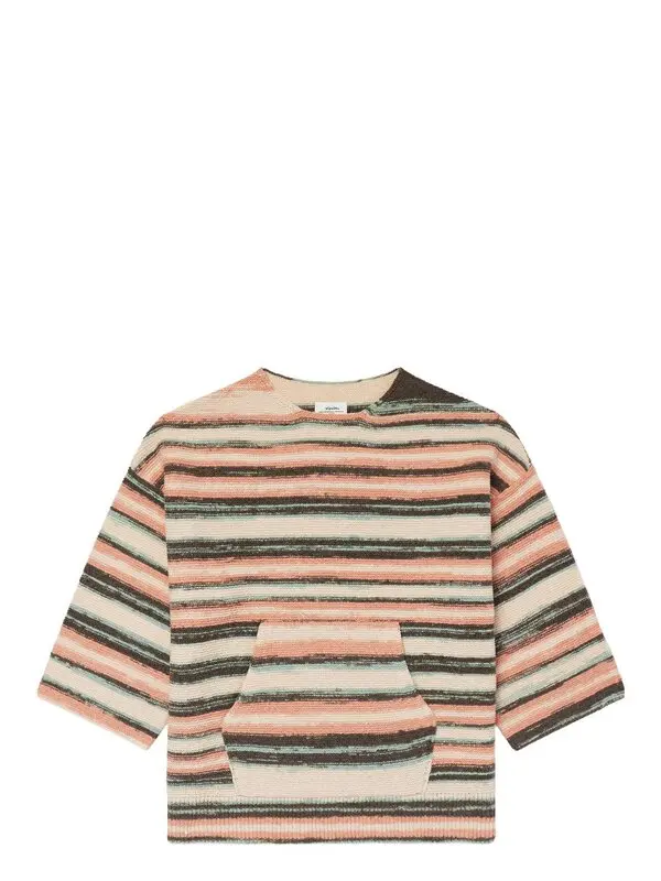 Visvim Burrow Striped Wool And Cashmere-blend Sweater - Neutrals