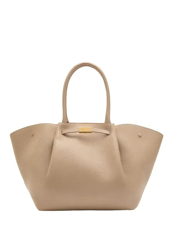 DEMELLIER Grained Leather Tote Bag - Taupe