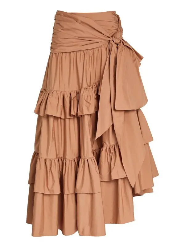 Chloé Tiered Cotton-poplin Maxi Skirt - Light Pink