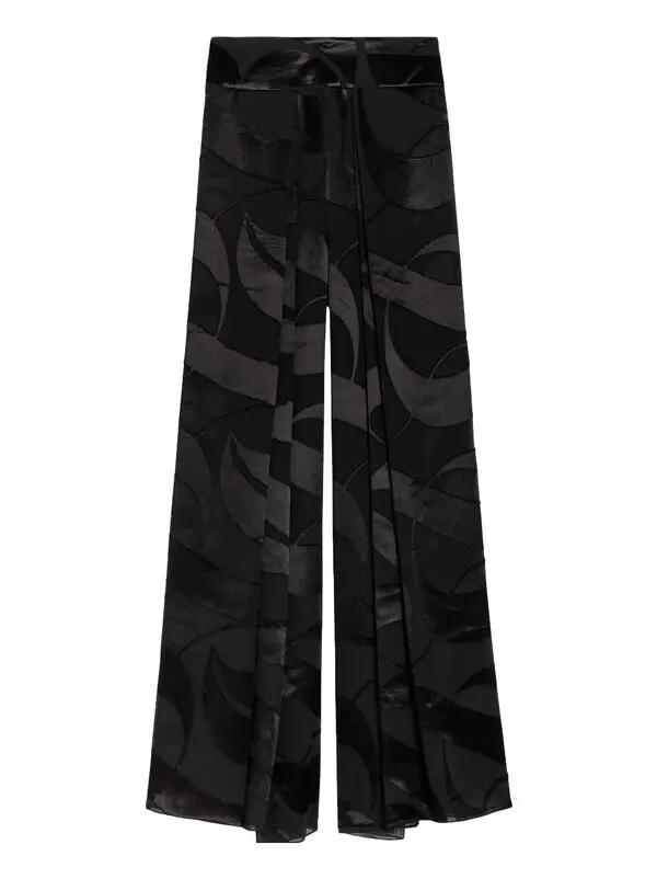 DELOS Cybelle Devoré Georgette Trousers - Black