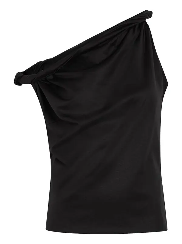RÓHE Twisted Cotton-blend Top - Black