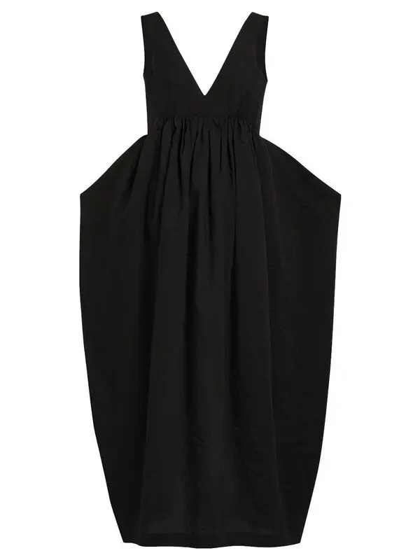 RÓHE Sculpted Cotton-blend Poplin Maxi Dress - Black