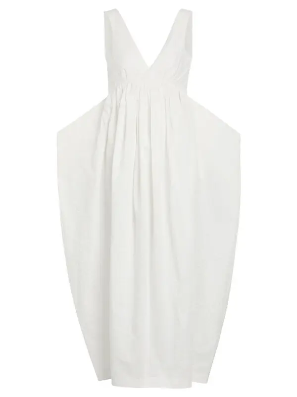 RÓHE Sculpted Cotton-blend Poplin Maxi Dress - White