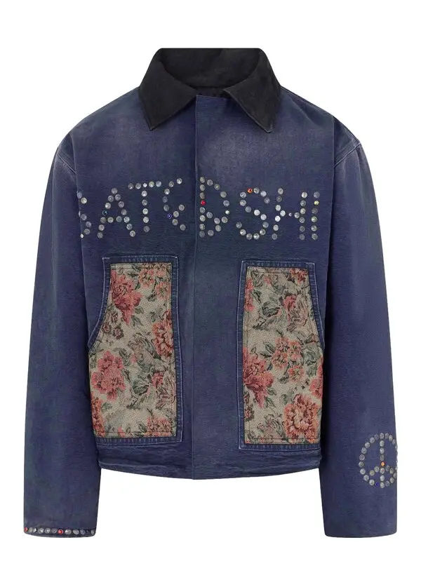 SATOSHI NAKAMOTO Logo-embellished Cotton-canvas Jacket - Blue