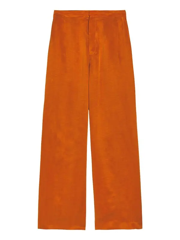 DELOS Avra Wide-leg Cupro Trousers - Amber