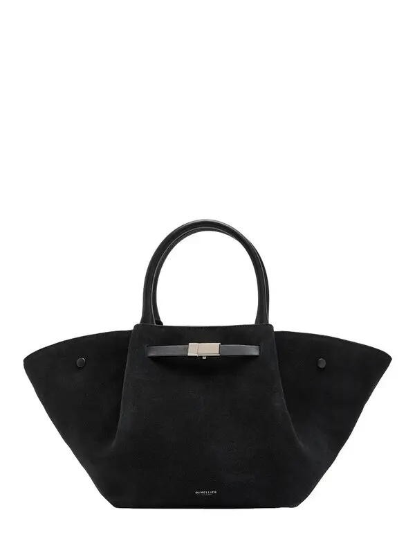 DEMELLIER Midi New York Grained Leather Tote Bag - Black