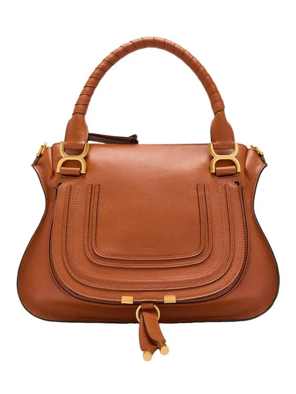 Chloé Marcie Medium Grained Leather Tote Bag - Tan