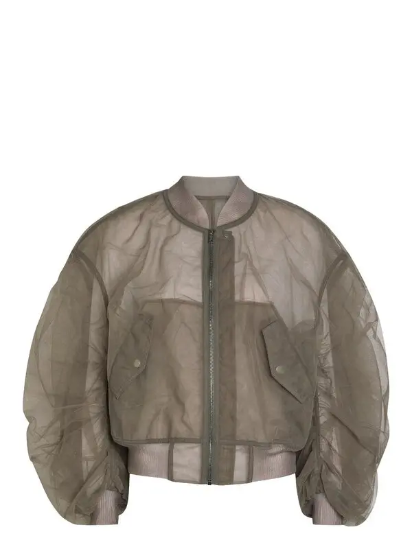 Rick Owens Printed Tulle Bomber Jacket - Grey
