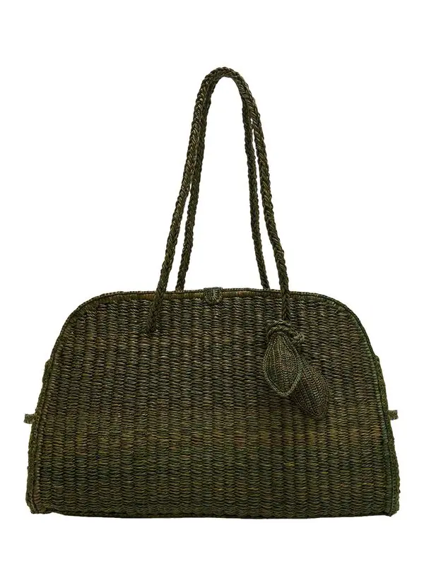 Jacquemus Le Turismo Raffia Tote Bag - Green