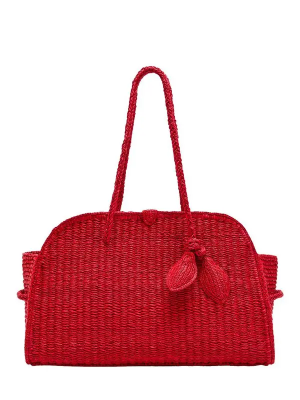 Jacquemus Le Turismo Raffia Tote Bag - Red