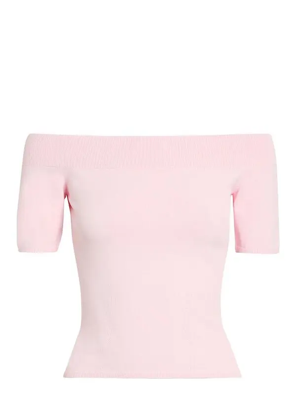 Alexander McQueen Off-the-shoulder Knit Top - Baby Pink