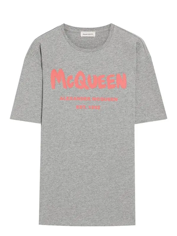 Alexander McQueen Logo-print Cotton-jersey T-shirt - Gray